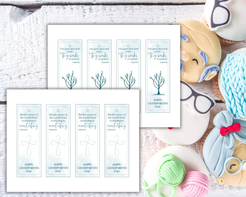 Grandparents Day Gift Christian Fingerprint Art Bookmark Printable ...