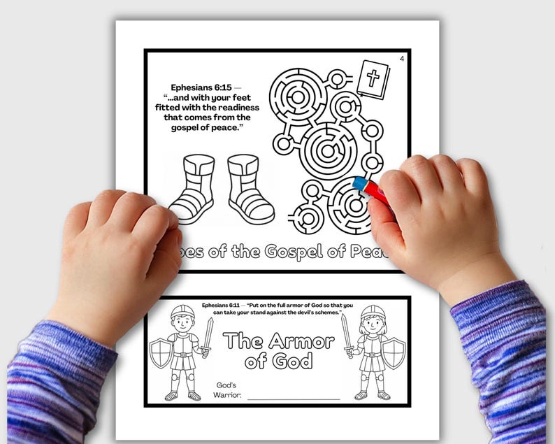 Armor of God Flip Book for Kids Activity Pages Sunday School Childrens ...