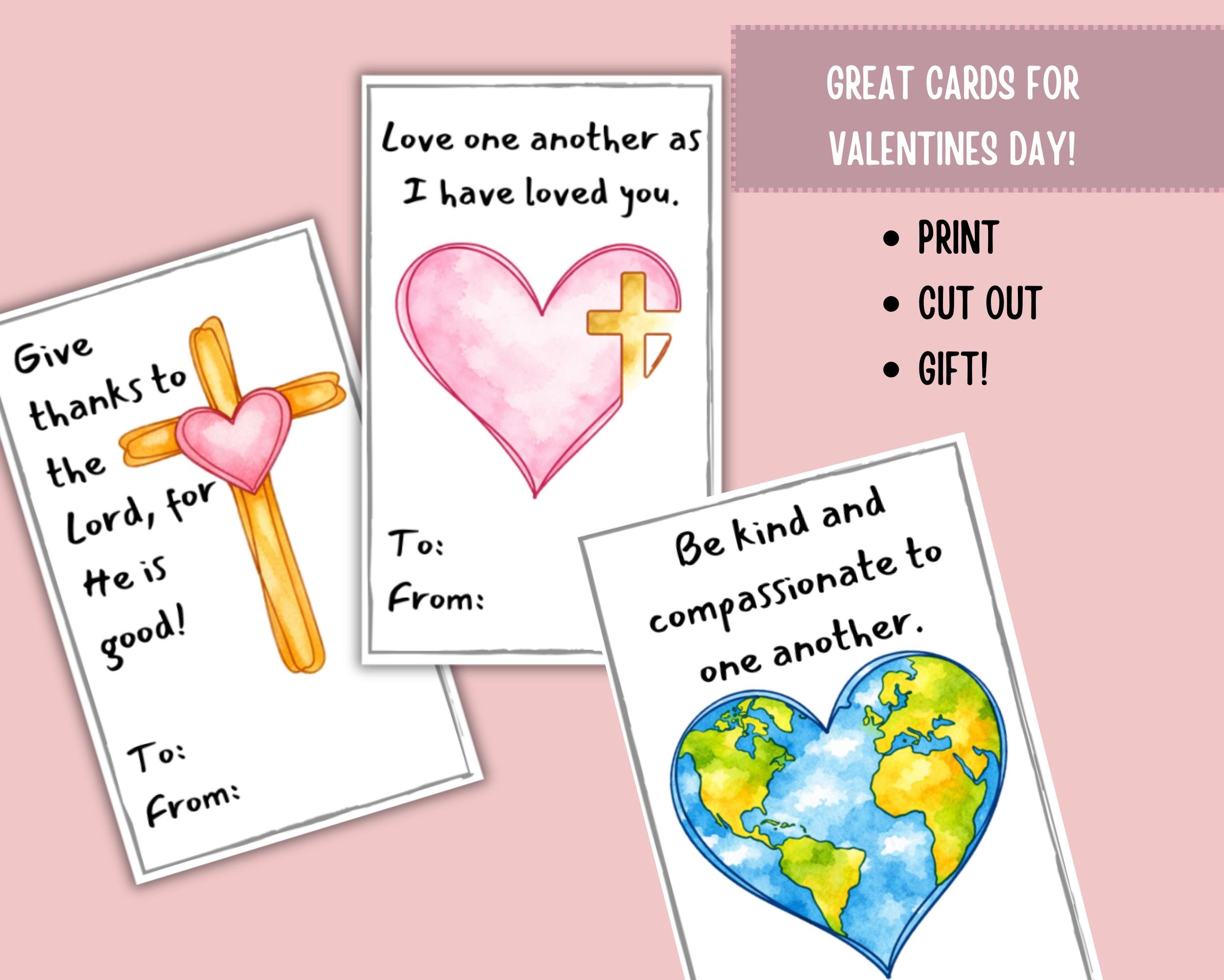 Bible Verse Valentines Day Cards for Kids Classroom Party Valentine ...