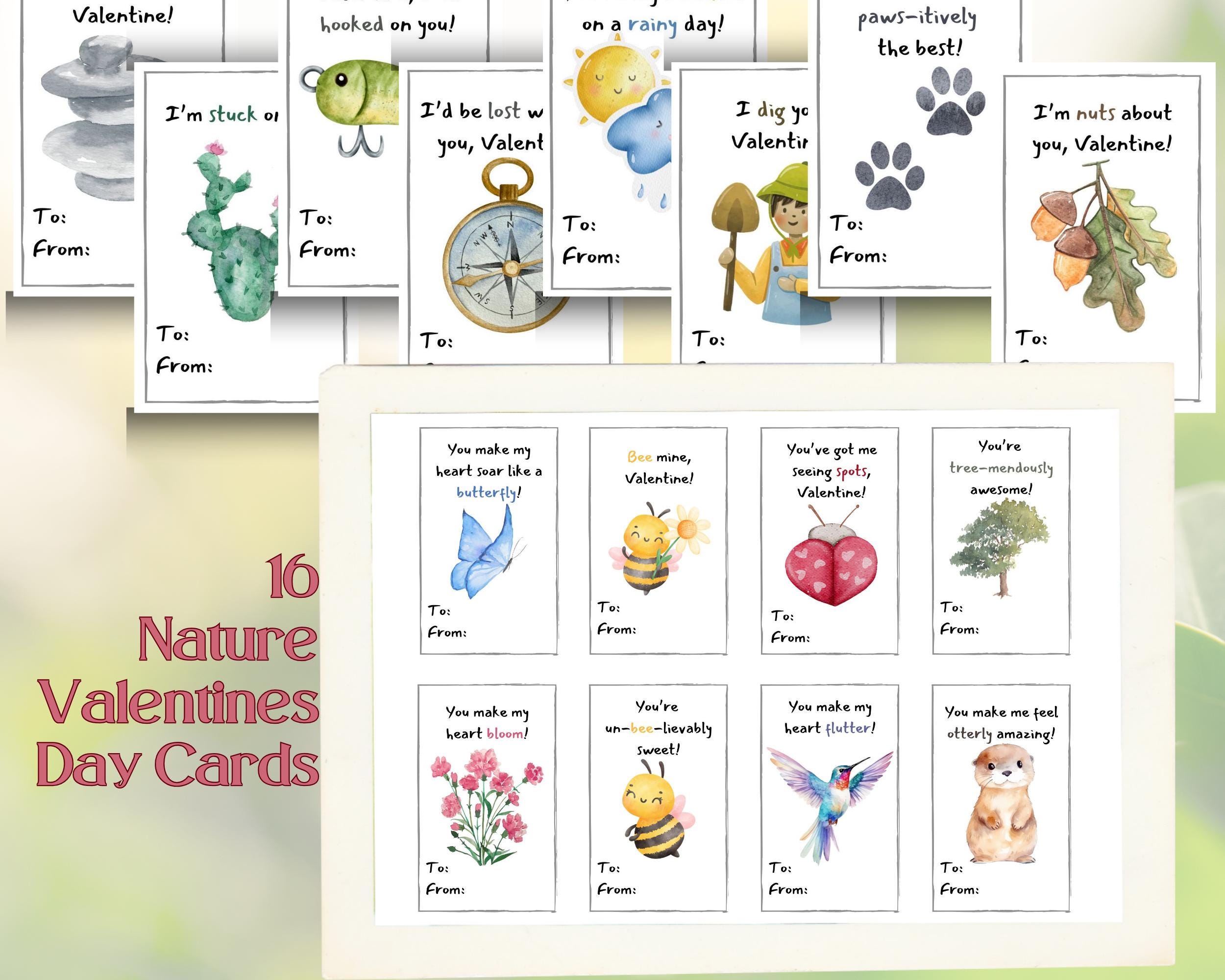Nature Valentine Day Cards Nature Puns Woodland Forest Outdoor School ...