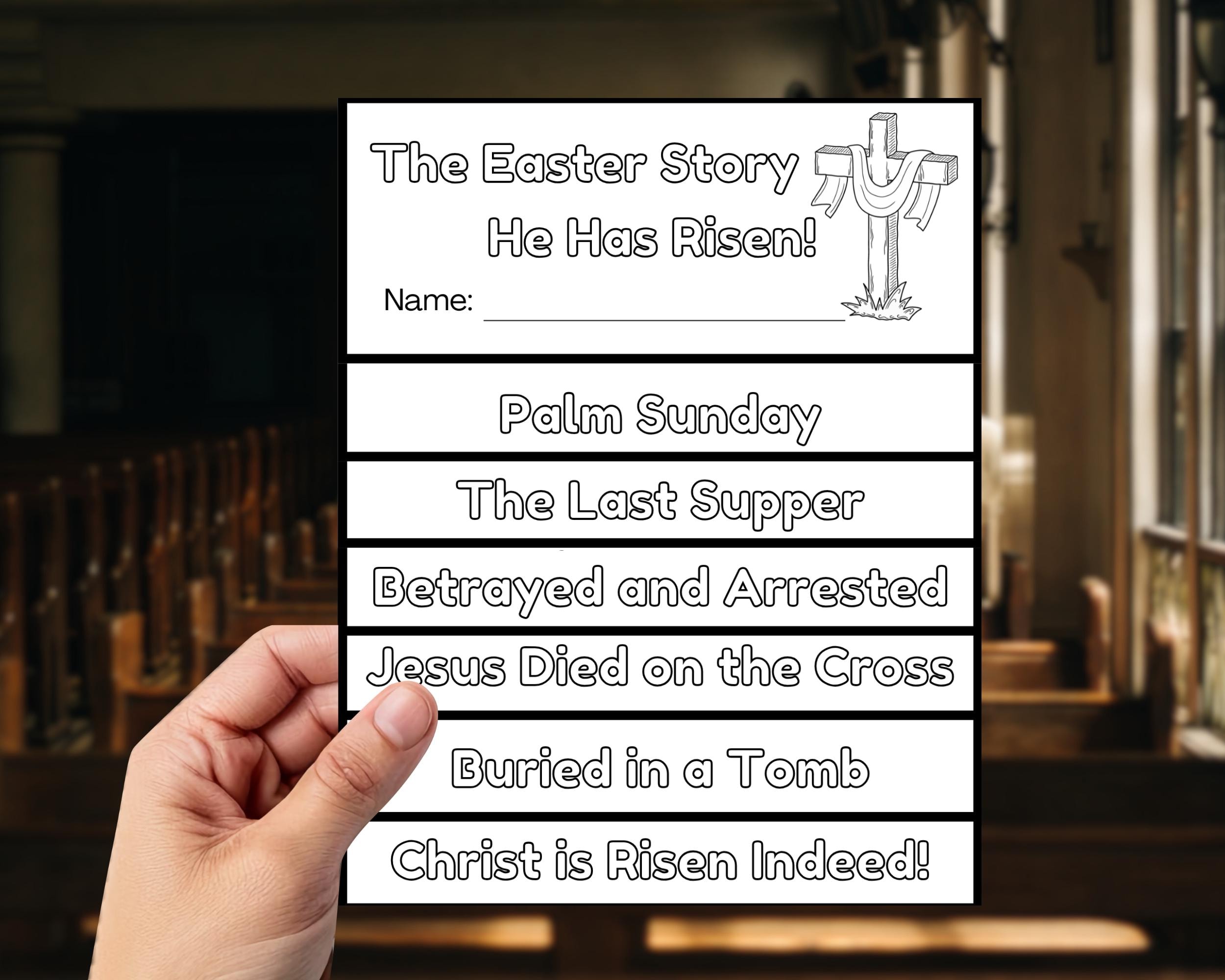 Holy Week Easter Story Flip Book for Kids Activity Pages Sunday School ...