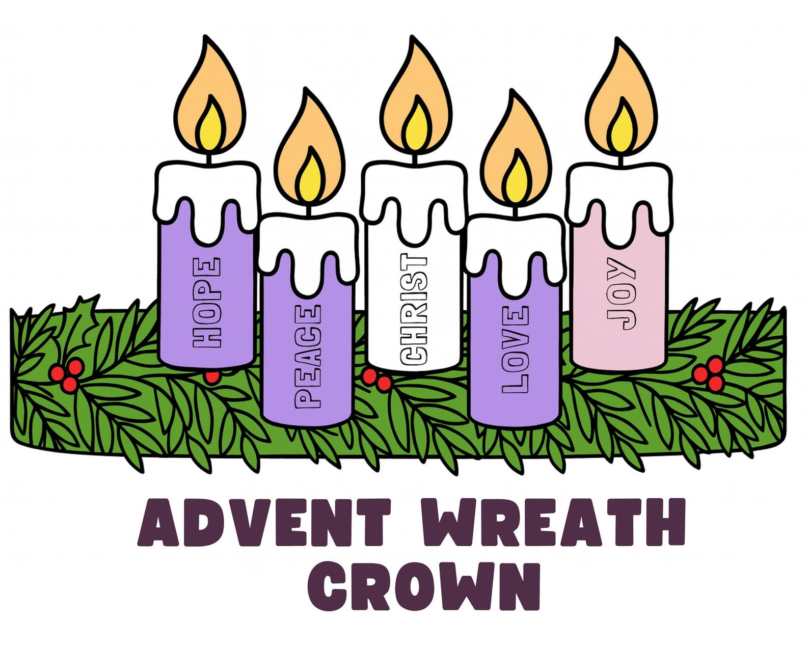 Advent Wreath Craft Advent Candle Crown for Kids for Christmas ...