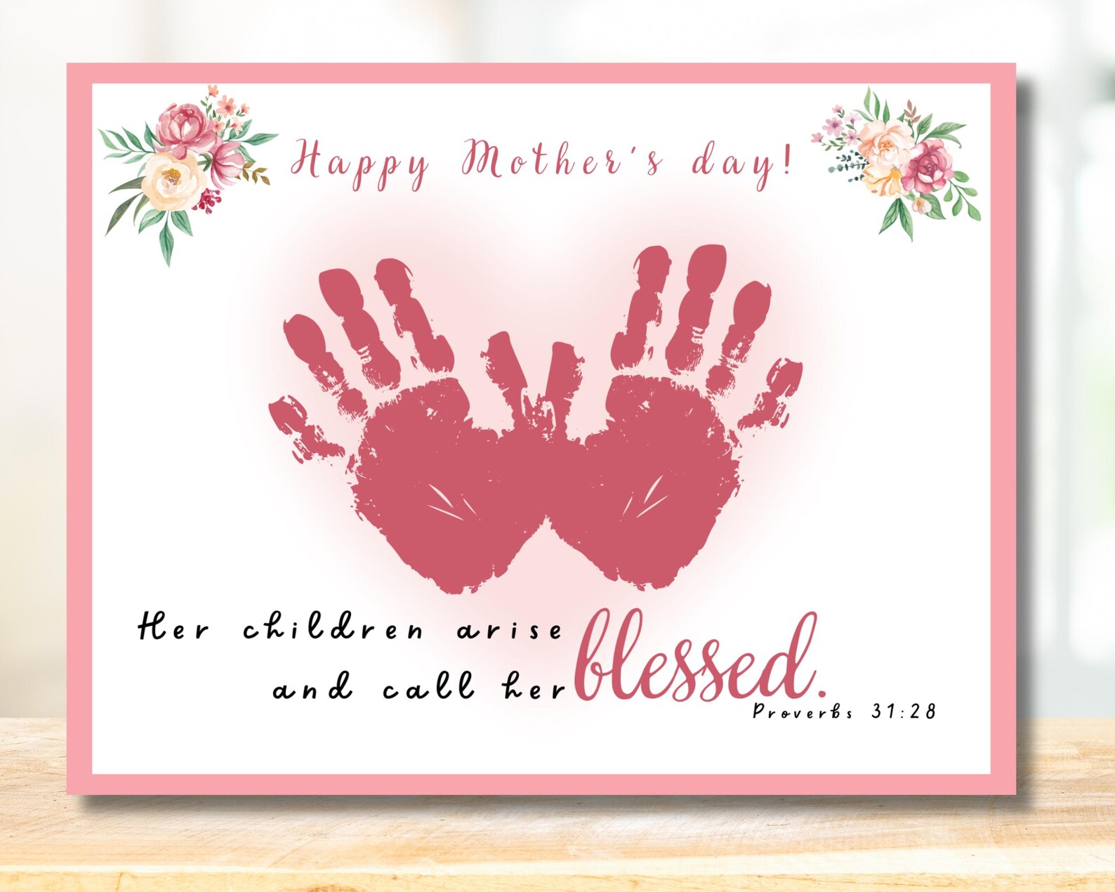 Christian Handprint Art Printable Mothers Day Keepsake Religious ...