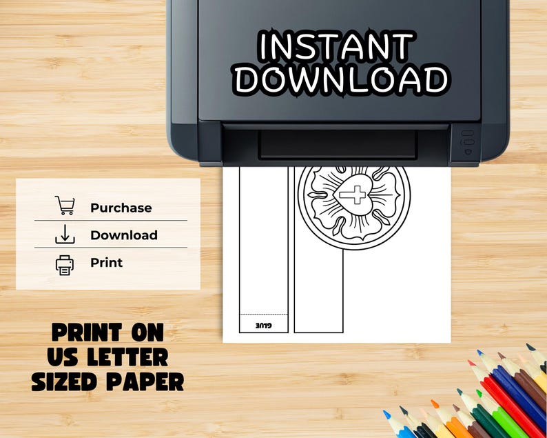 Reformation Day Craft Martin Luther Rose Crown Activity Page for Kids ...