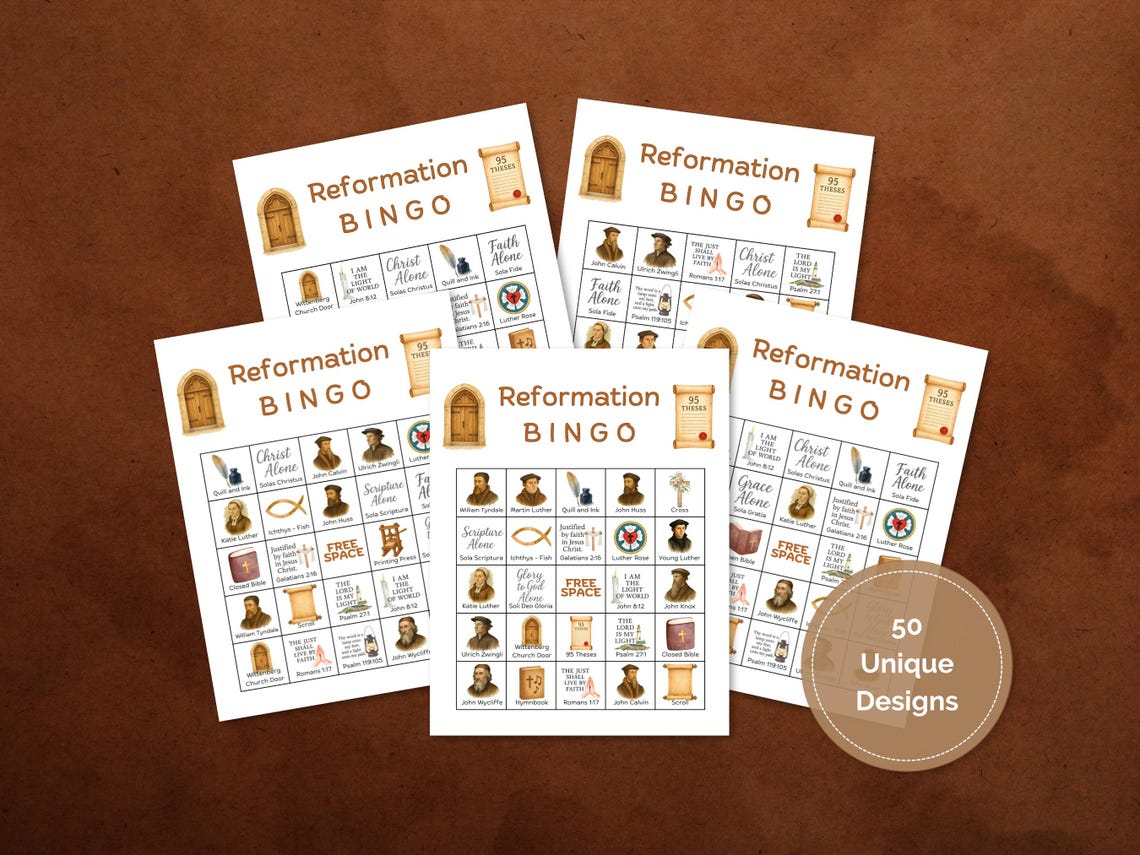Reformation Day Bingo Printable Christian Game for Kids Homeschool ...