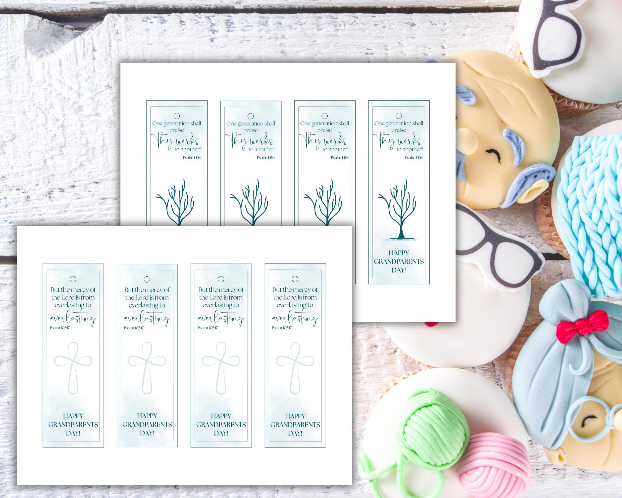 Grandparents Day Craft Christian Fingerprint Art Bookmark Printable ...