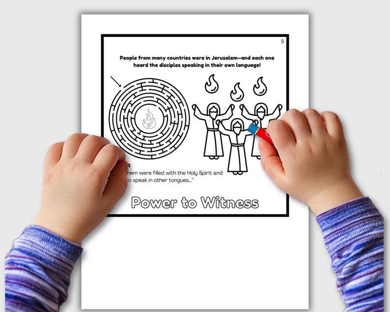 Pentecost for Kids Acts Bible Study Flip Book Holy Spirit Craft ...