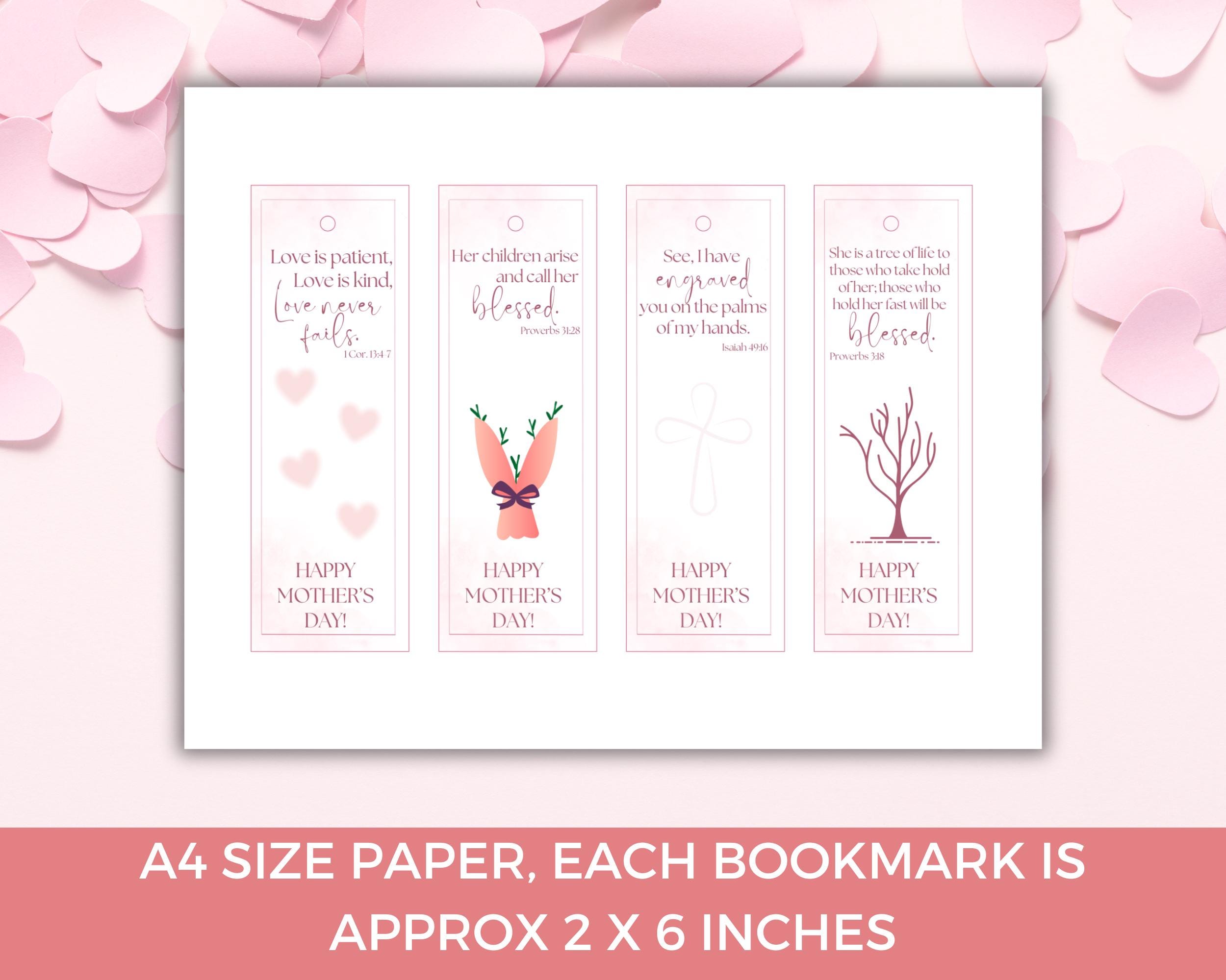 Christian Fingerprint Art Bookmark Printable Gift for Mothers Day ...