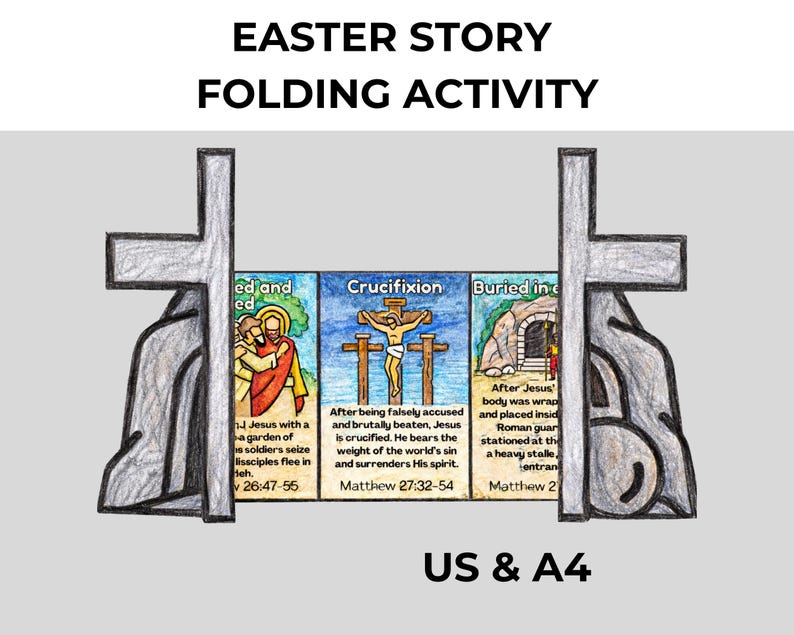 Holy Week Easter Story Folding Activity for Holy Week Kids Activity ...