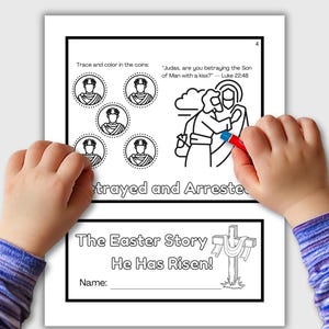 Holy Week Easter Story Flip Book for Kids Activity Pages Sunday School ...