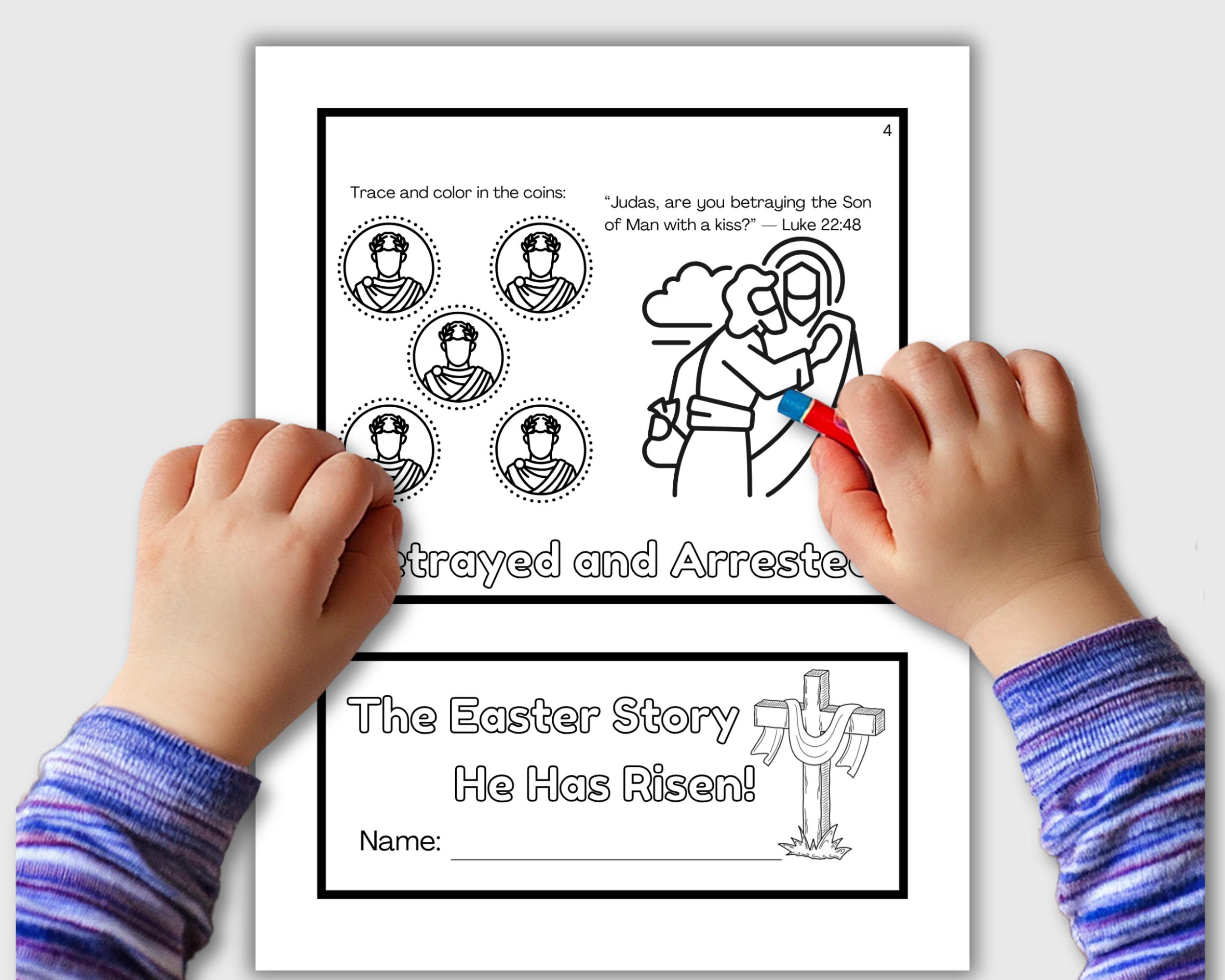 Holy Week Easter Story Flip Book for Kids Activity Pages Sunday School ...