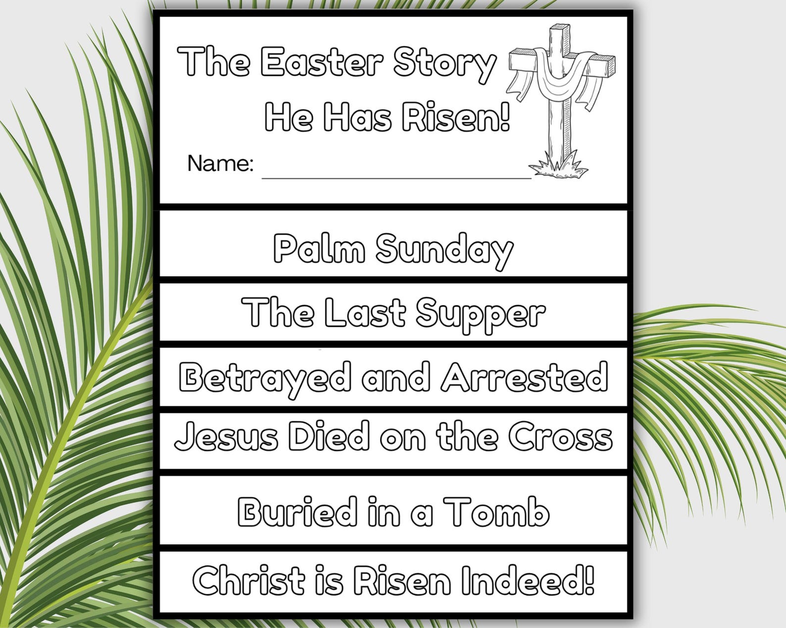 Holy Week Easter Story Flip Book for Kids Activity Pages Sunday School ...