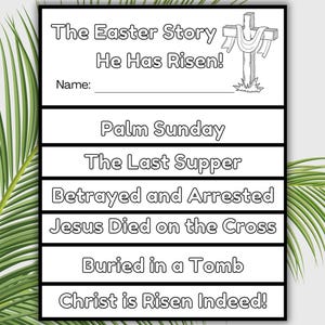 Holy Week Easter Story Flip Book for Kids Activity Pages Sunday School ...