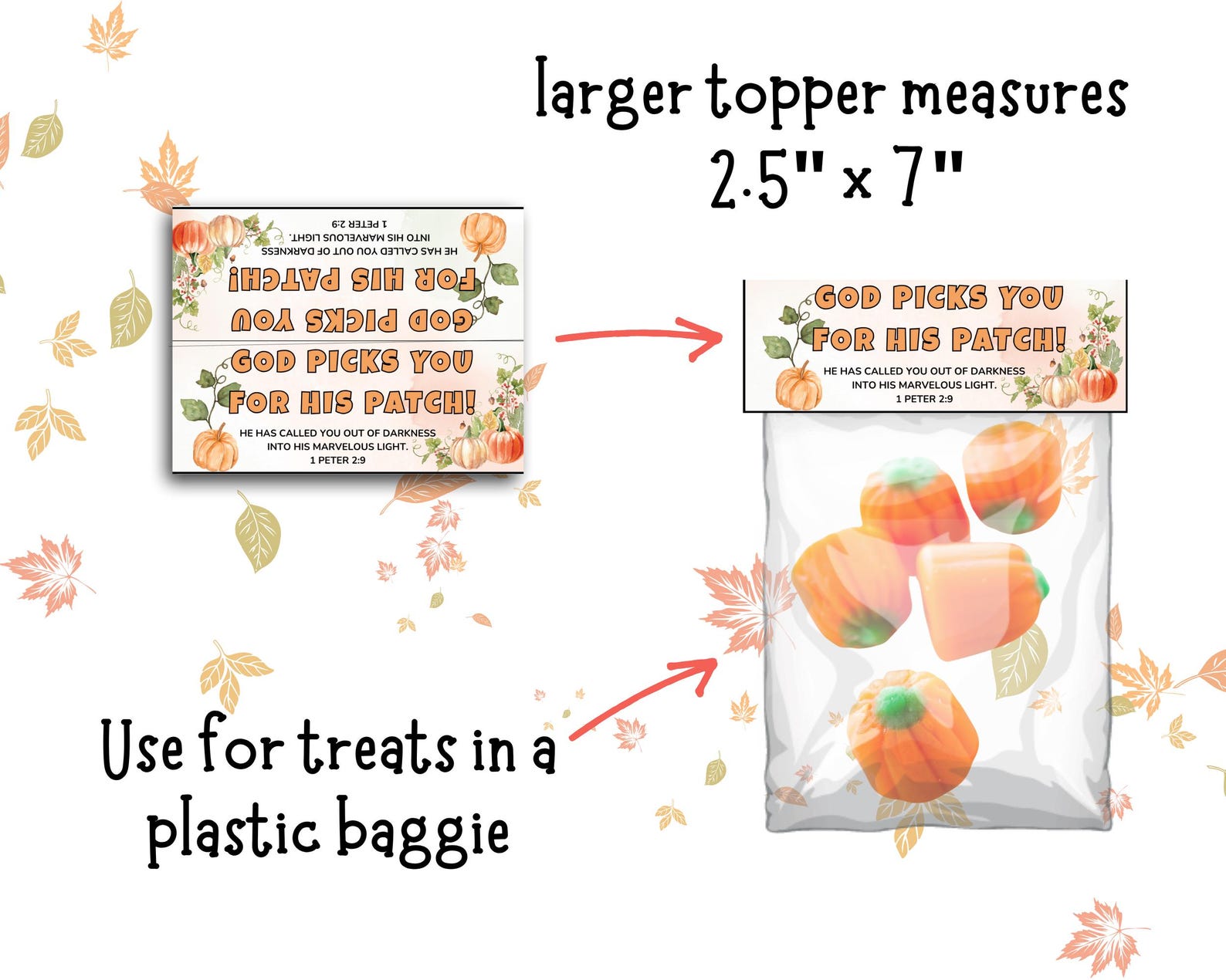 Christian Halloween Tract Goodie Bag Treat Topper Bible Verse Trunk or ...