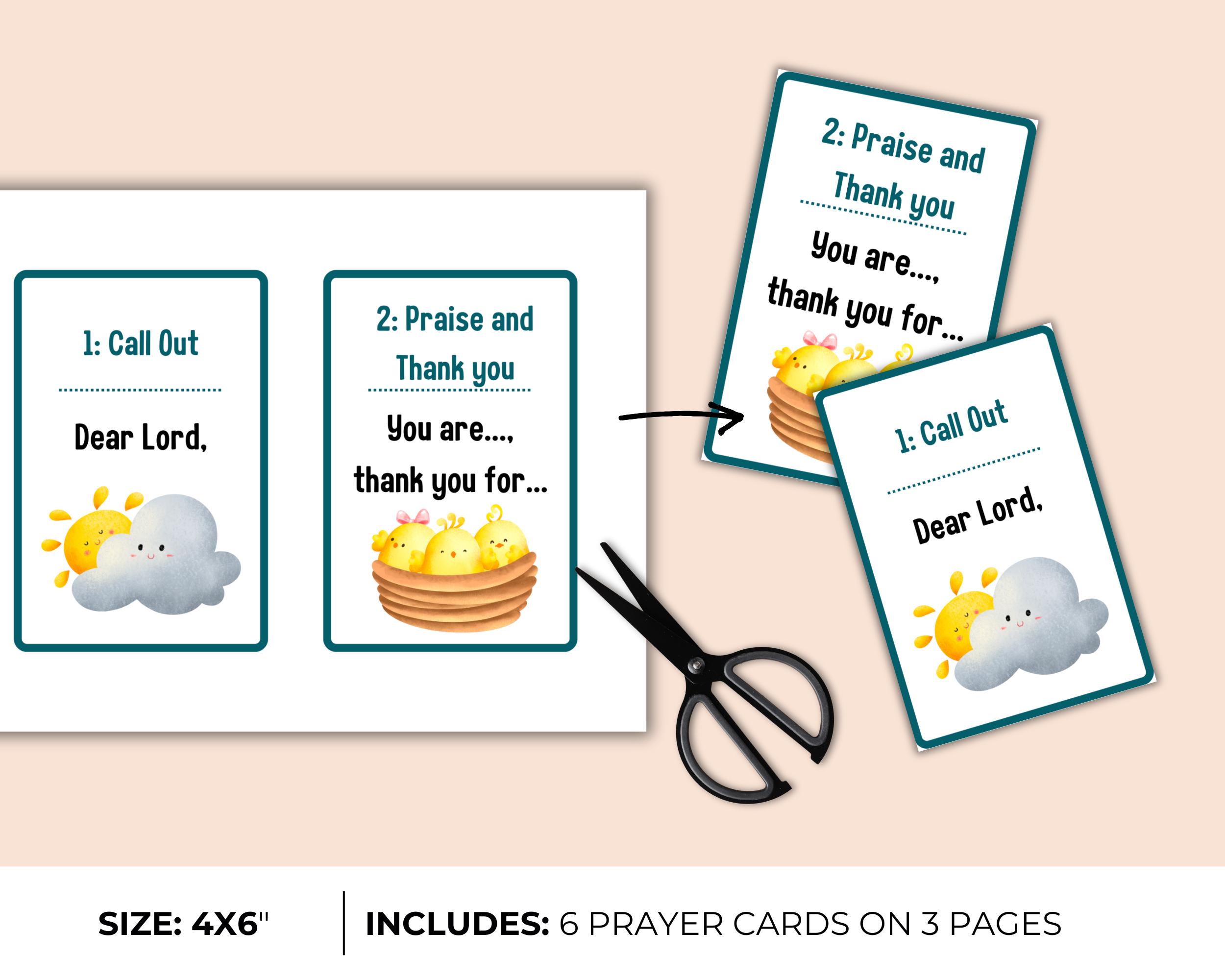 Prayer Cards for Kids Teach Your Child to Pray Printable Beginner ...