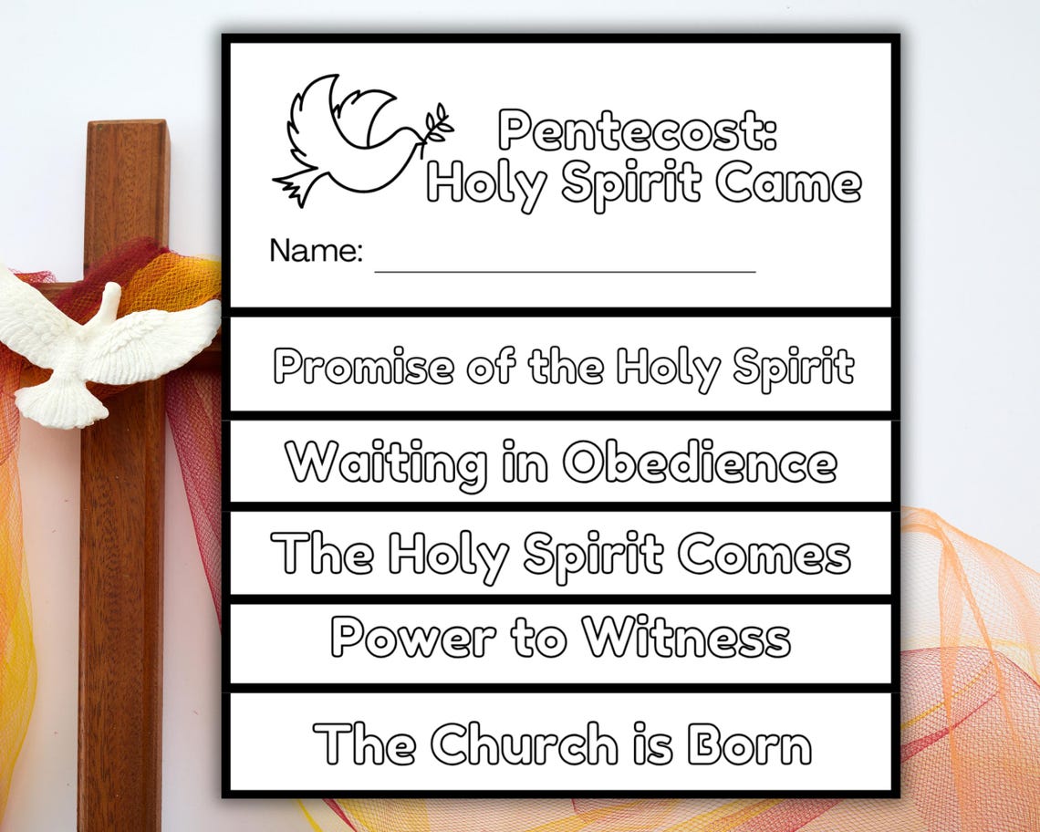 Pentecost Craft for Kids Acts Bible Study Flip Book Holy Spirit Craft ...