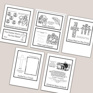 Holy Week Easter Story Flip Book for Kids Activity Pages Sunday School ...