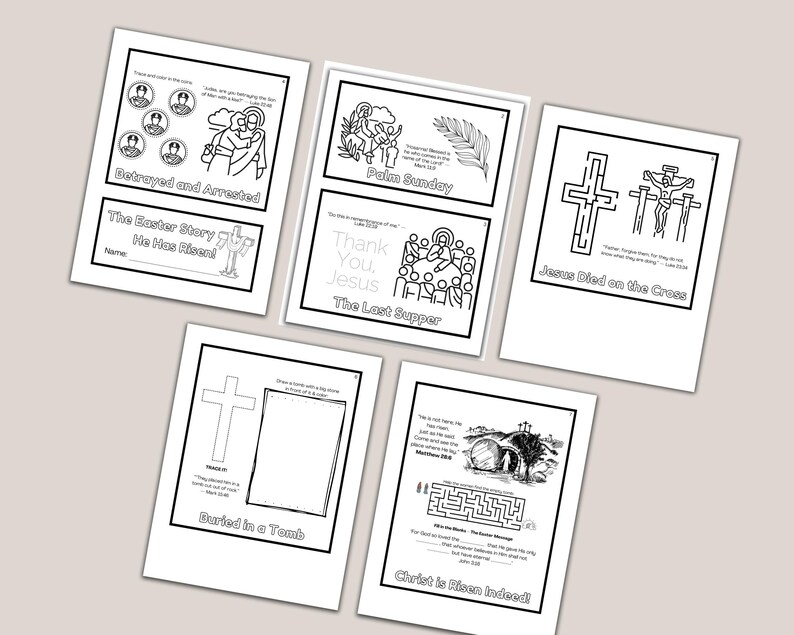 Holy Week Easter Story Flip Book for Kids Activity Pages Sunday School ...