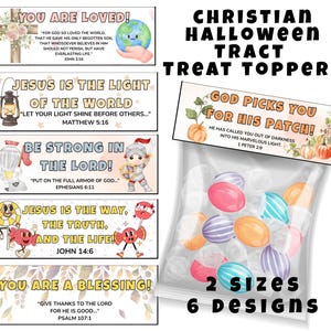 Christian Halloween Tract Goodie Bag Treat Topper Bible Verse Trunk or ...