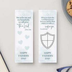 Christian Fathers Day Gift Fingerprint Art Bookmark Printable Craft for ...
