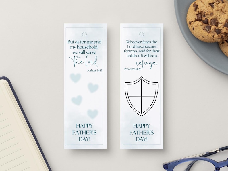 Christian Fathers Day Gift Fingerprint Art Bookmark Printable Craft for ...