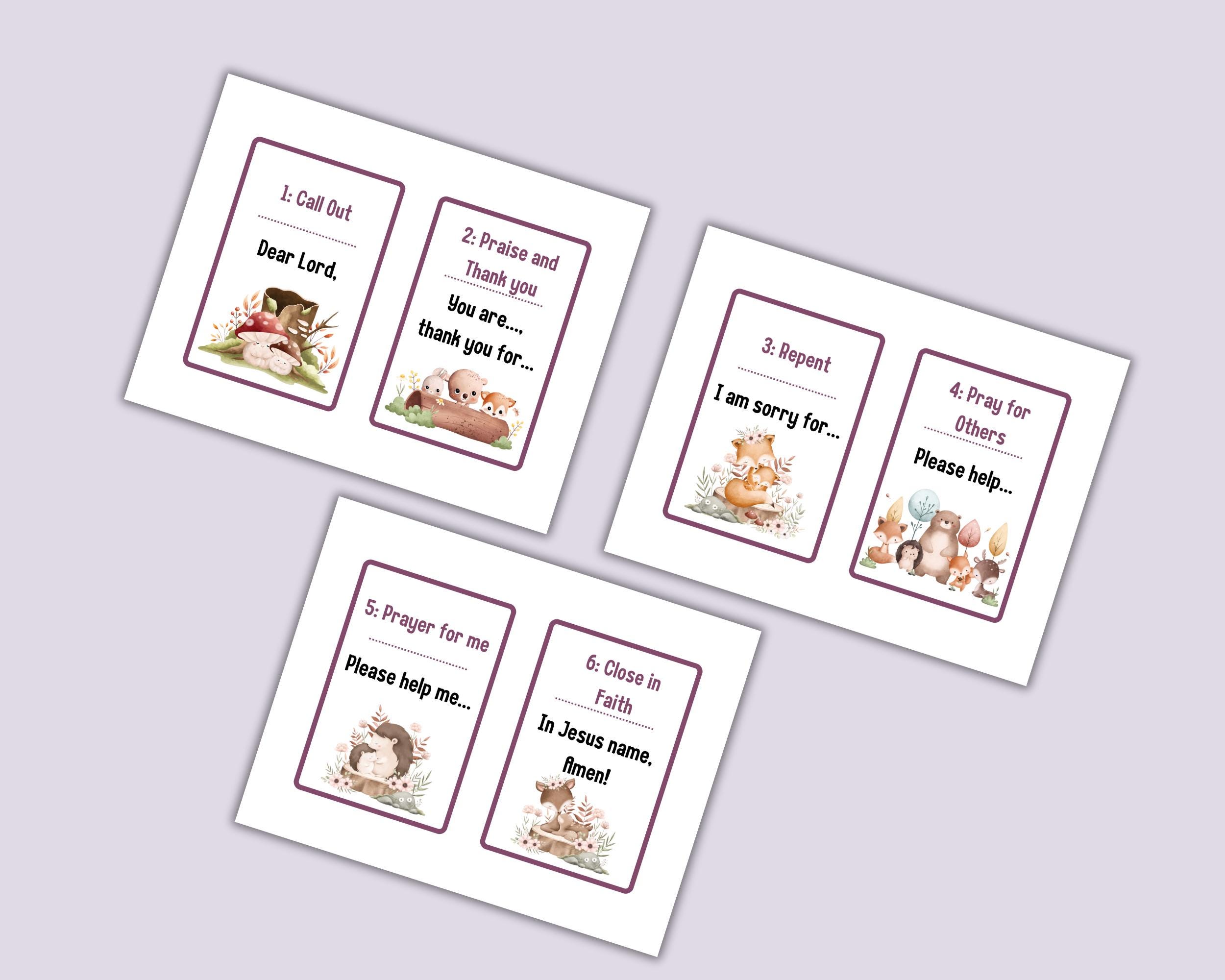 Prayer Cards for Kids Teach Your Child to Pray Printable Beginner ...
