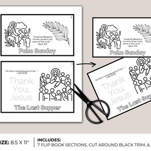 Holy Week Easter Story Flip Book for Kids Activity Pages Sunday School ...