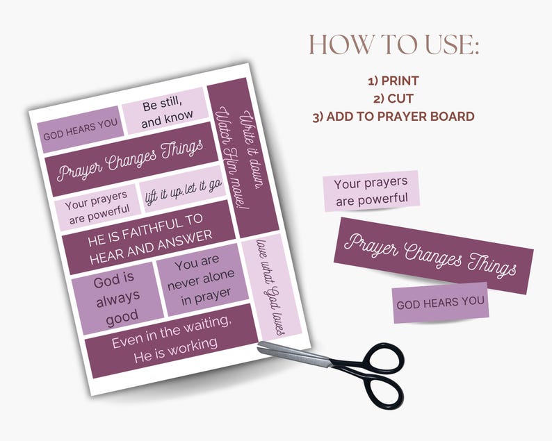 Prayer Board Kit Prayer Board Printables Prayer Cards Template ...