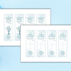 Christian Fathers Day Gift Fingerprint Art Bookmark Printable Craft for ...