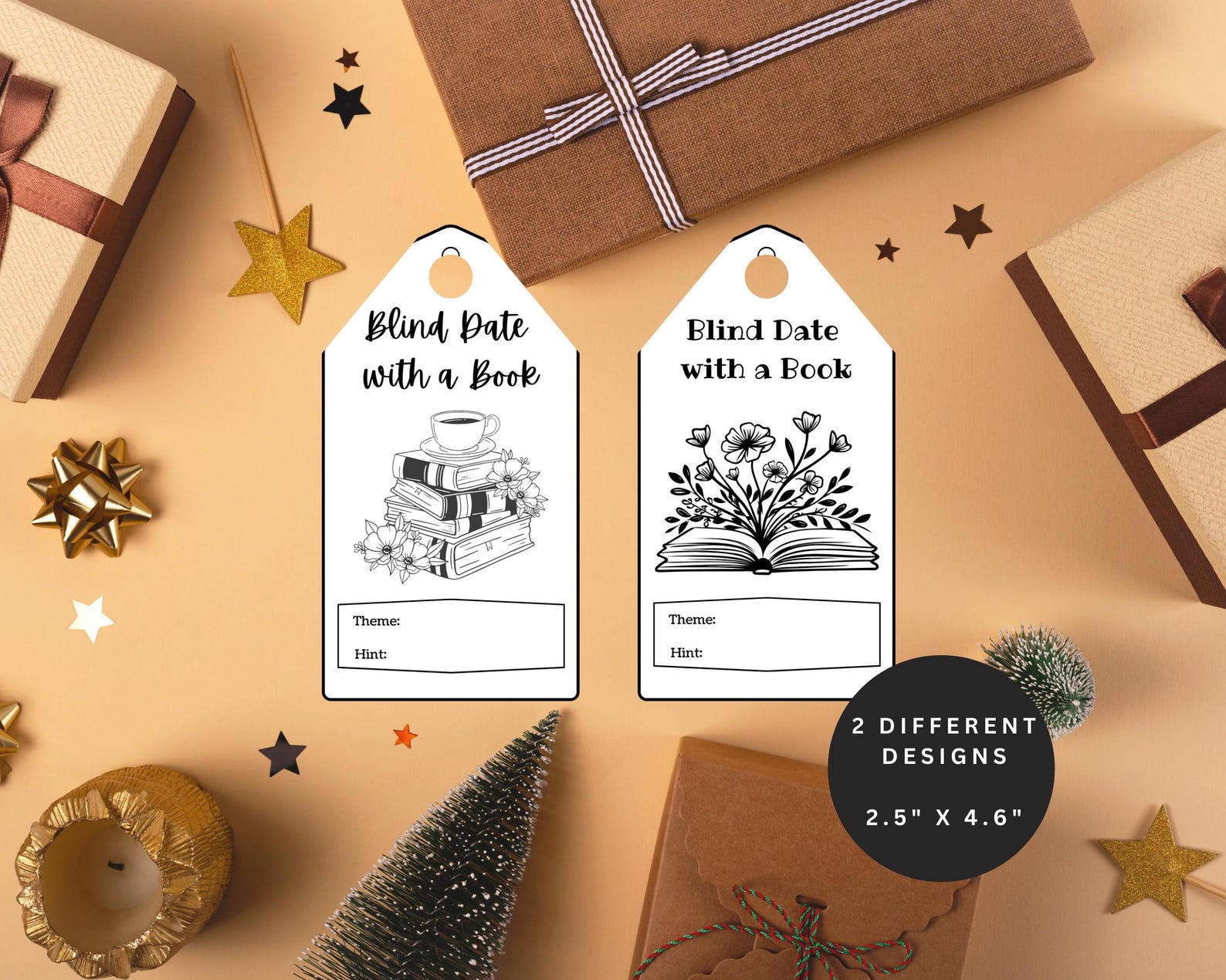 Blind Date With a Book Tag for a Book Party for Adults Teens Digital ...