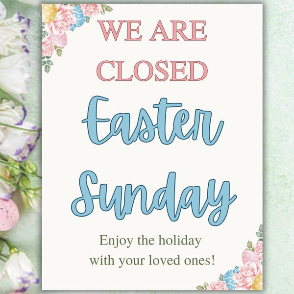 Closed for Easter Signs - Etsy