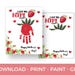 Mothers Day Handprint Art Strawberry Printable Mothers Day Keepsake I ...