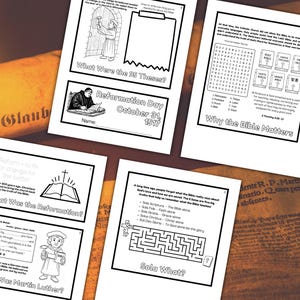 Reformation Day Kids Bible Flip Book Martin Luther Craft Printable ...