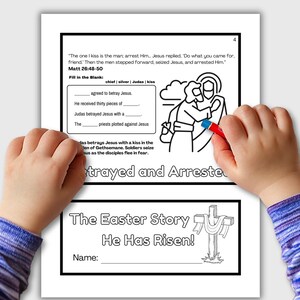 Easter Story Flip Book for Holy Week Kids Activity Pages Sunday School ...