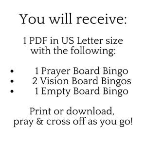 Prayer Board Kit Bingo Prayer Vision Board Printable Christian Vision ...