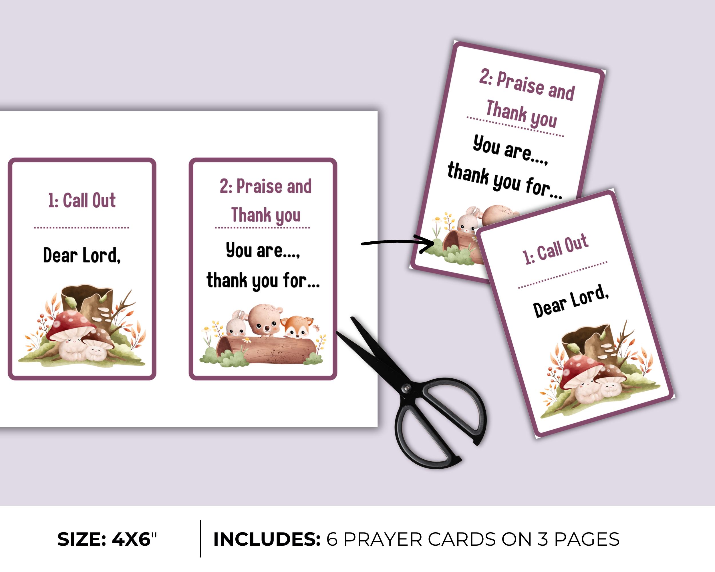 Prayer Cards for Kids Teach Your Child to Pray Printable Beginner ...