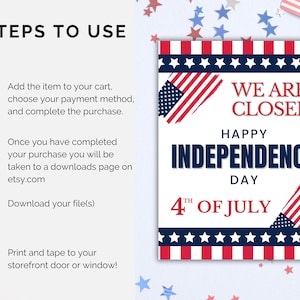 Closed for Independence Day Closed for 4th of July Closed Store Front ...