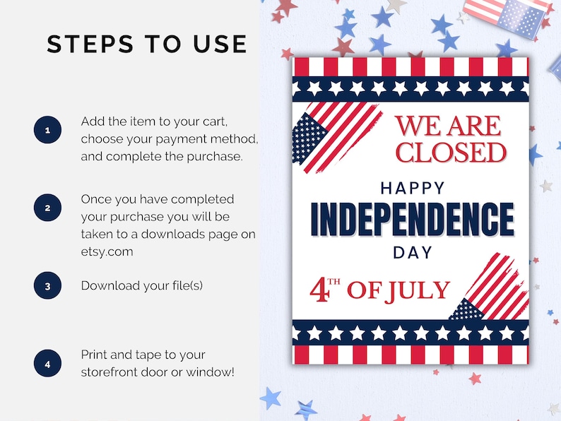 Closed for Independence Day Closed for 4th of July Closed Store Front ...