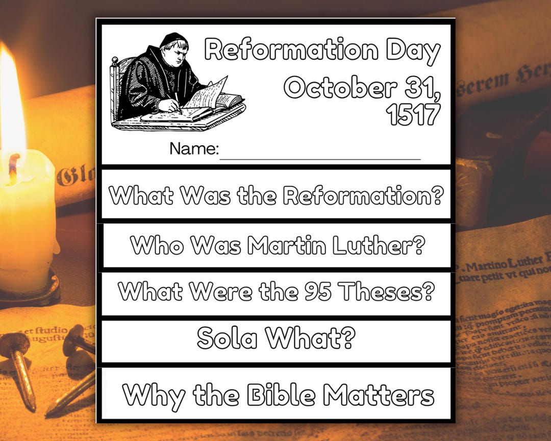 Reformation Day Kids Bible Flip Book Martin Luther Craft Printable ...