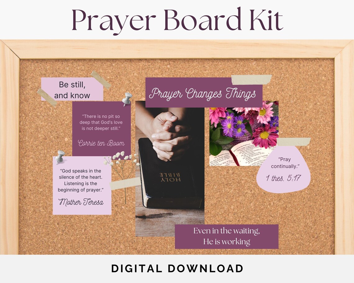 Prayer Board Kit Prayer Board Printables Prayer Cards Template ...