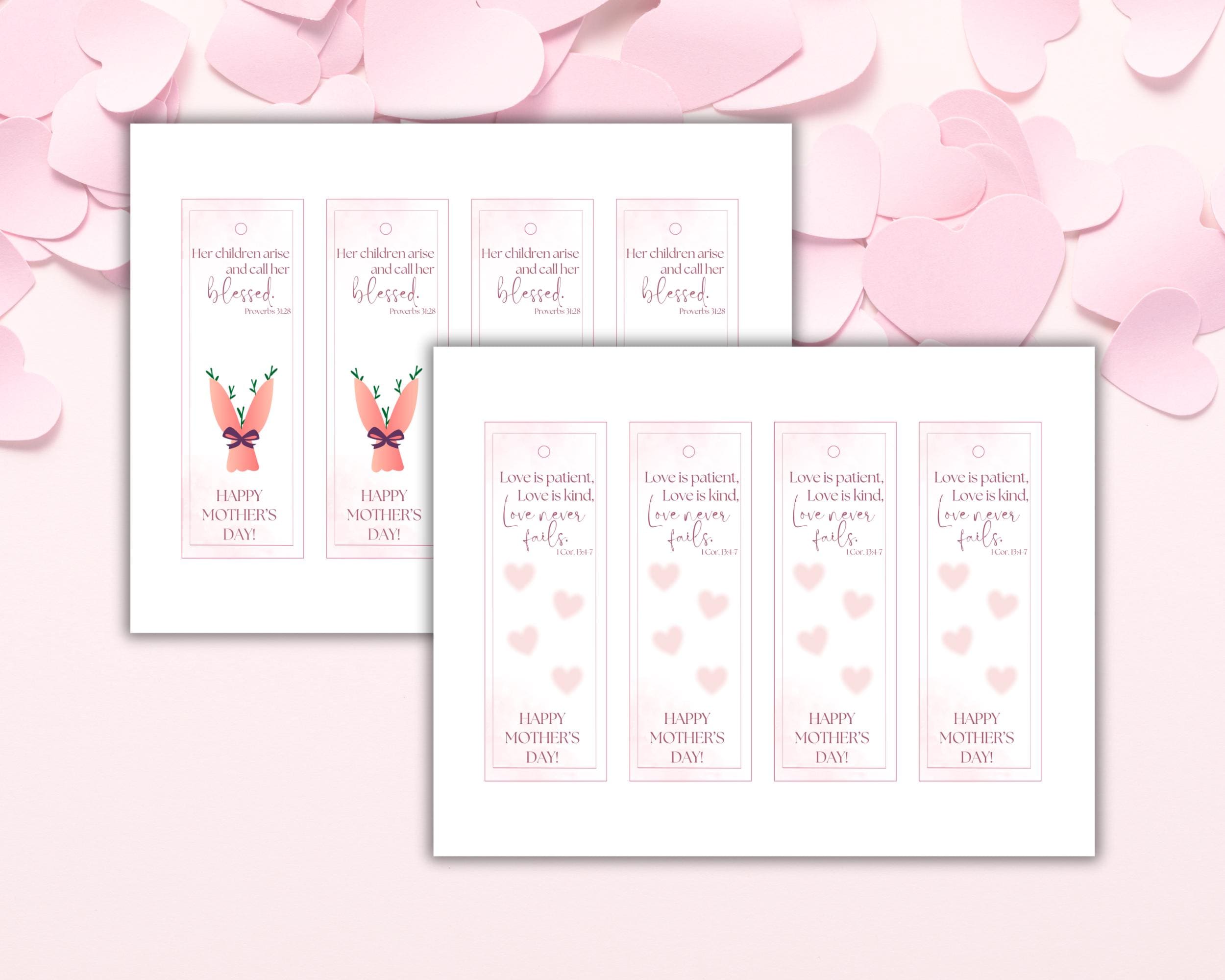 Christian Fingerprint Art Bookmark Printable Gift for Mothers Day ...