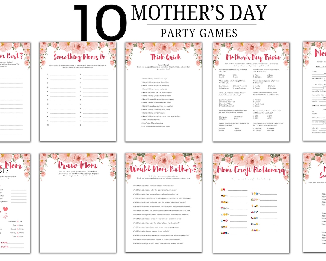Mothers Day Games 10 Activities to Celebrate Mom Brunch Game Ideas for ...