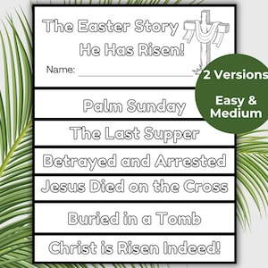 The Easter Story Flip Book Bundle for Palm Sunday Activity for Holy ...