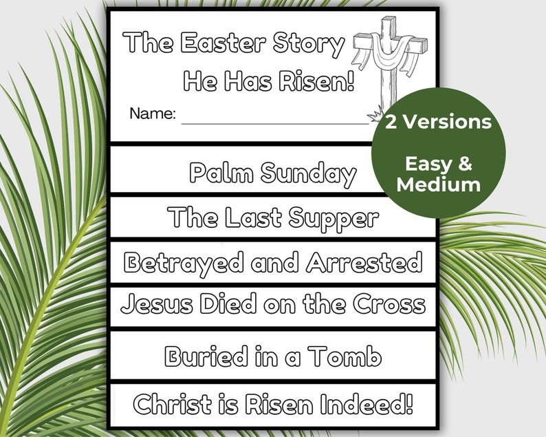 The Easter Story Flip Book Bundle for Palm Sunday Activity for Holy ...