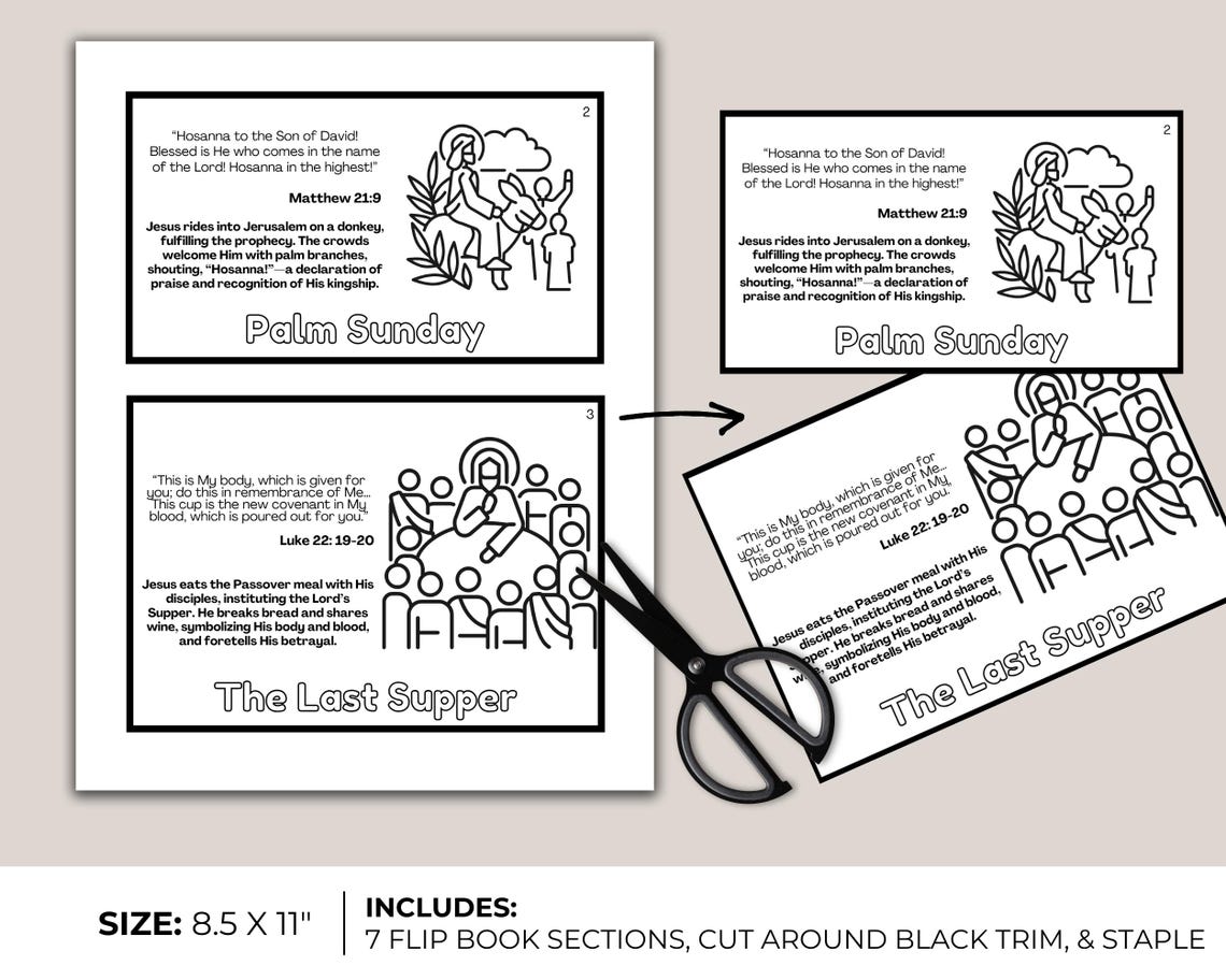 The Easter Story Flip Book Bundle for Palm Sunday Activity for Holy ...