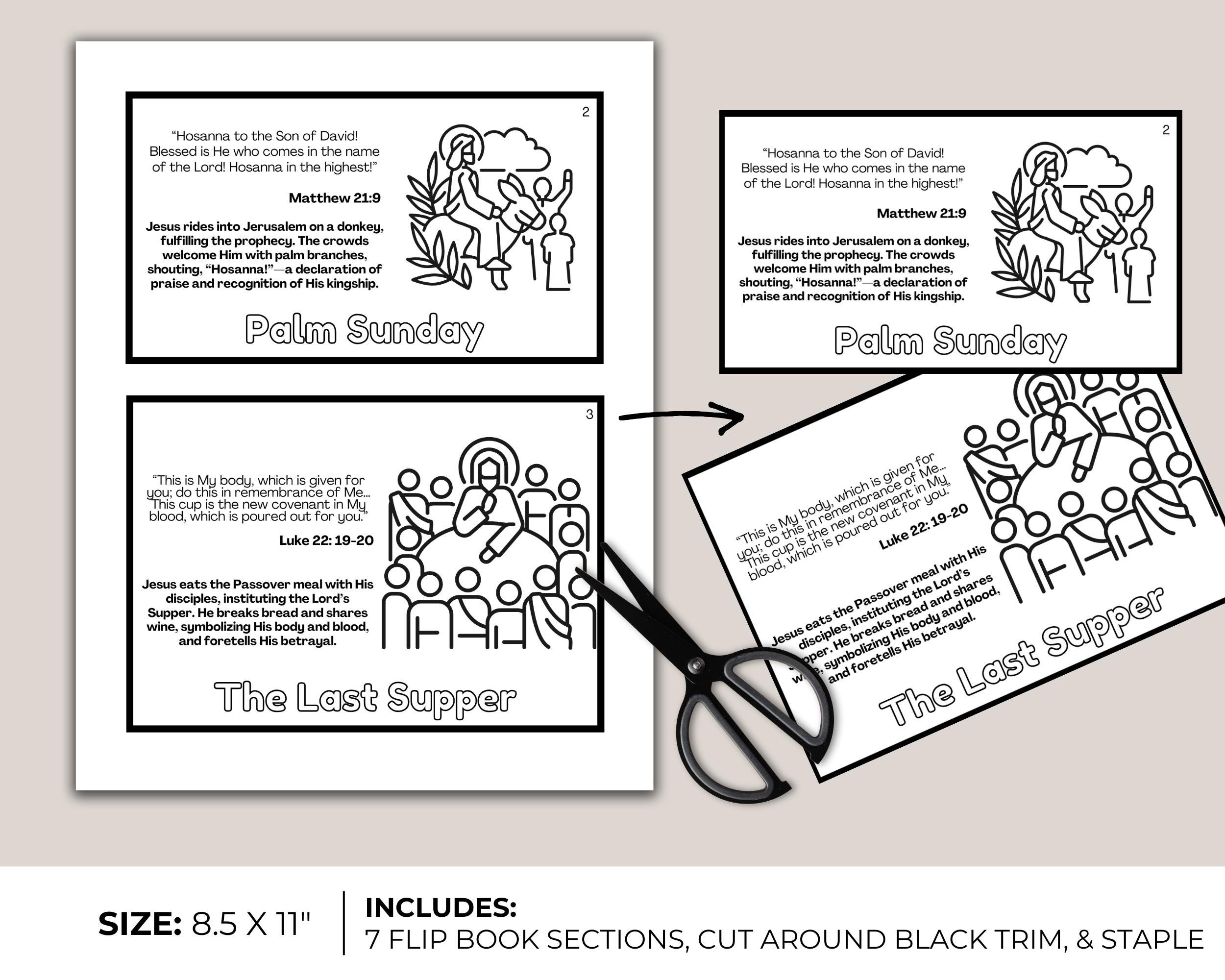 The Easter Story Flip Book Bundle for Palm Sunday Activity for Holy ...