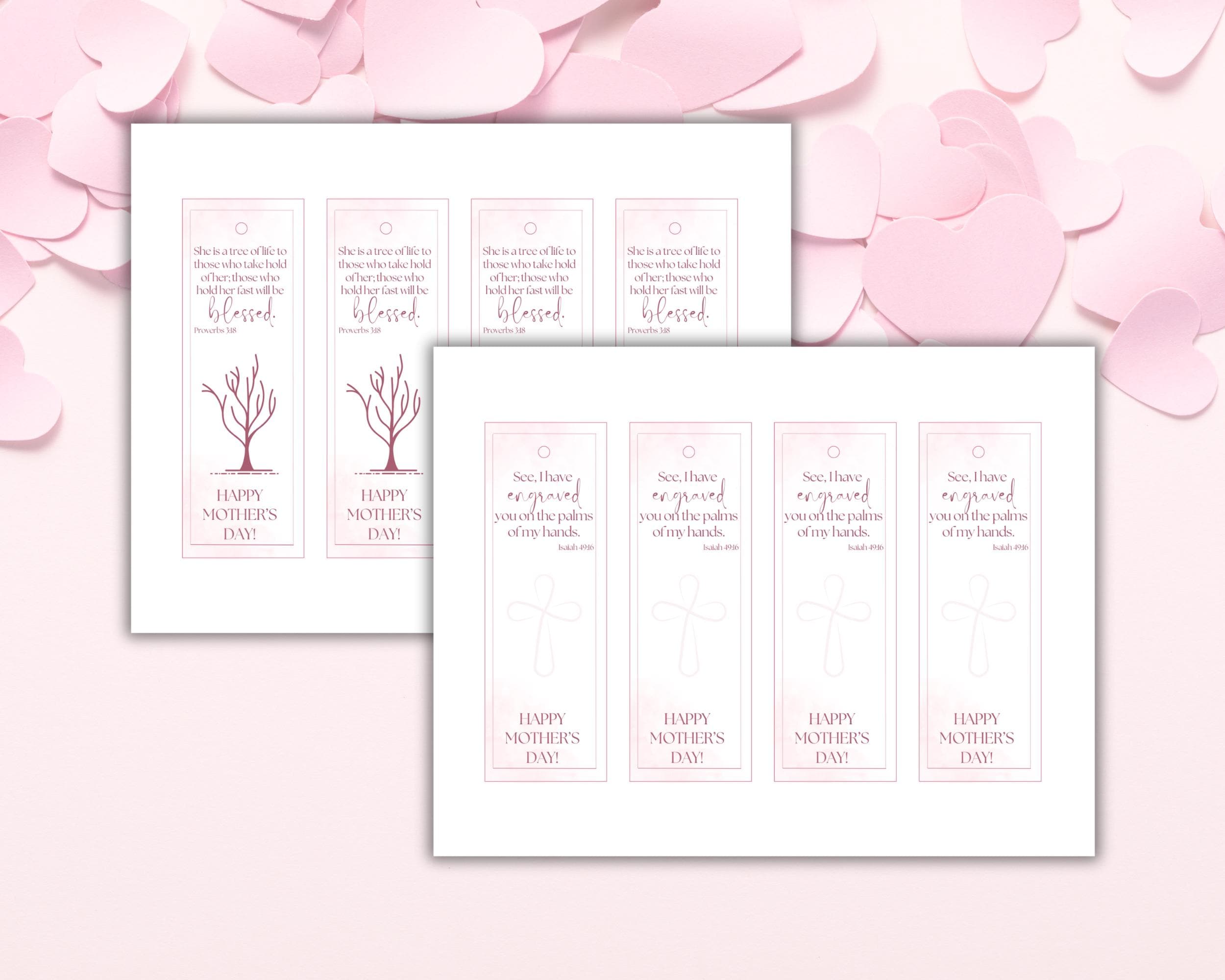Christian Fingerprint Art Bookmark Printable Gift for Mothers Day ...