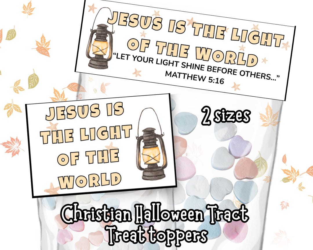 Christian Halloween Tract Goodie Bag Treat Topper Bible Verse Trunk or ...