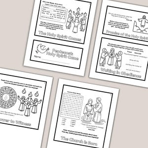 Pentecost for Kids Acts Bible Study Flip Book Holy Spirit Craft ...