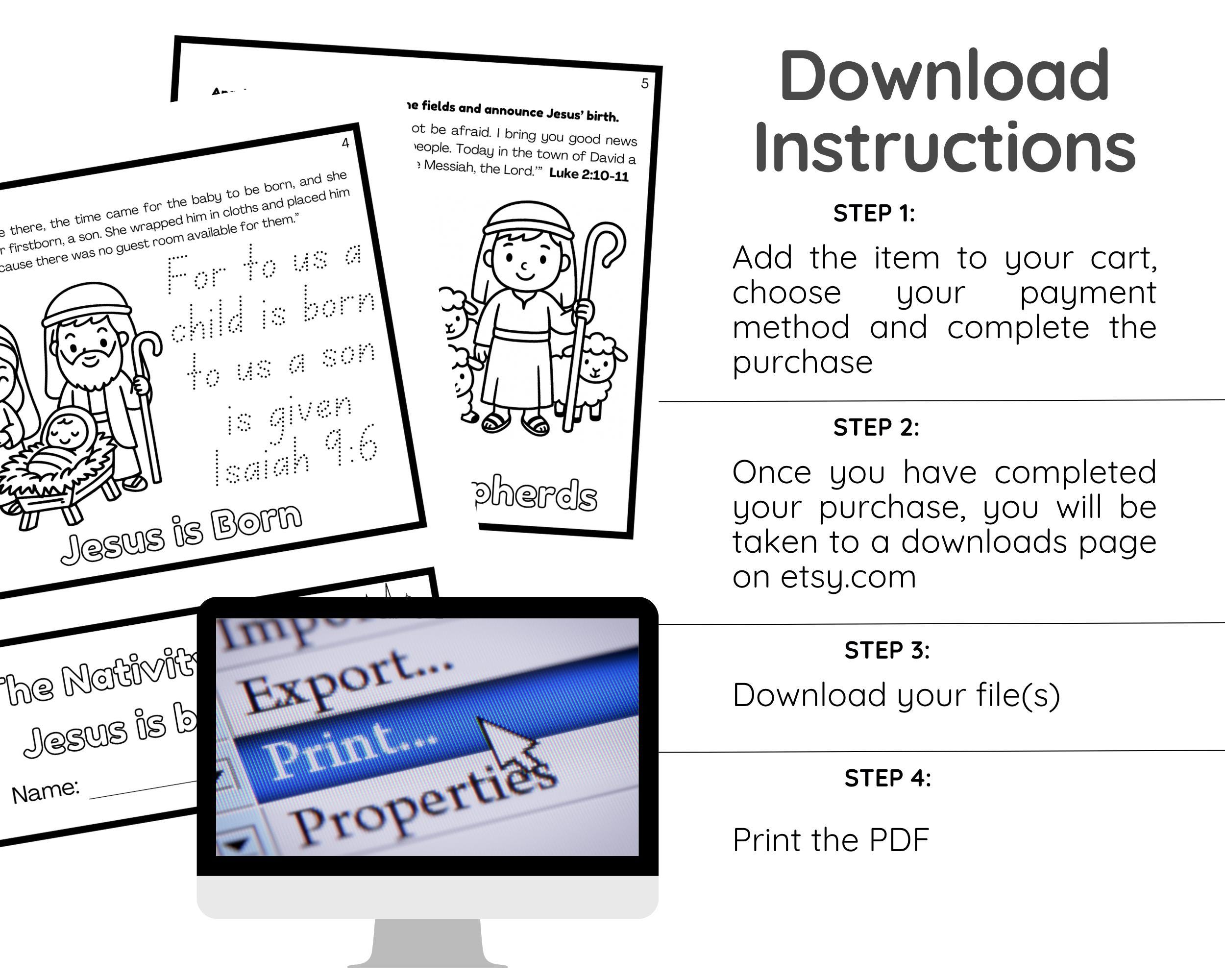 Christmas Nativity Story Flip Book for Kids Activity Pages Sunday ...